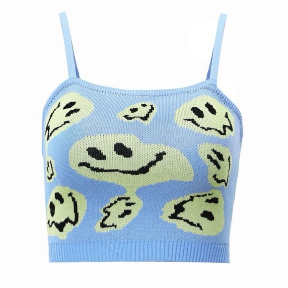 SHEIN | Tops | New Womens Smiley Face Tank | Poshmark